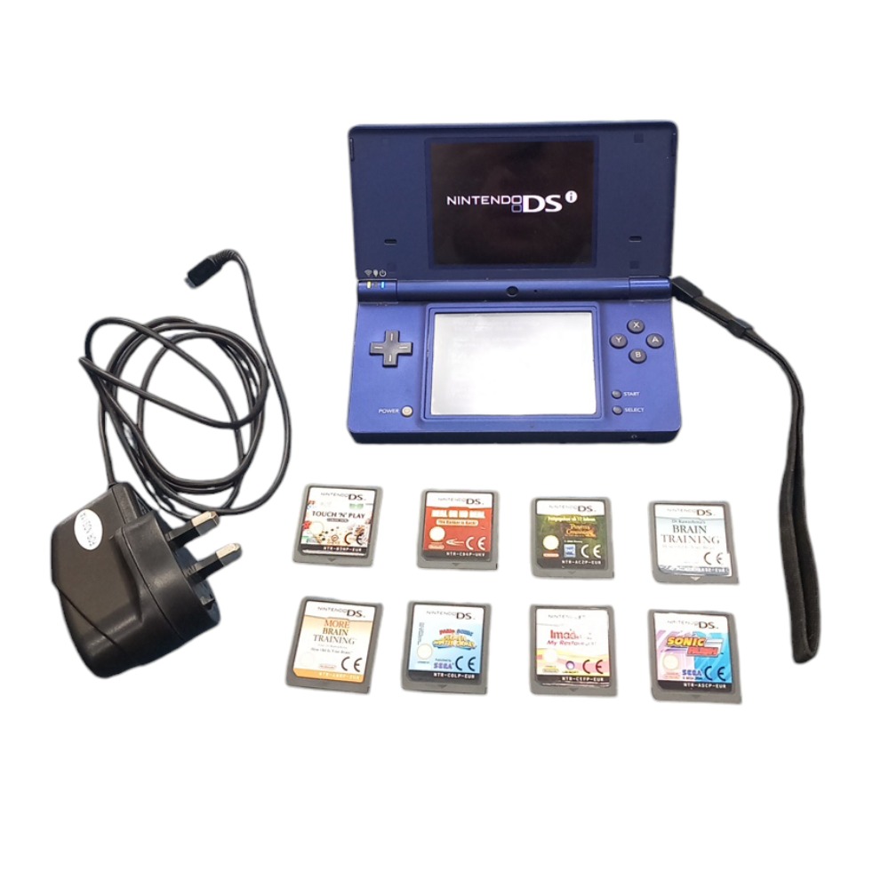 Pre-owned Nintendo DSI Handheld Console, Purple + 8 Games Bundle - Own4Less